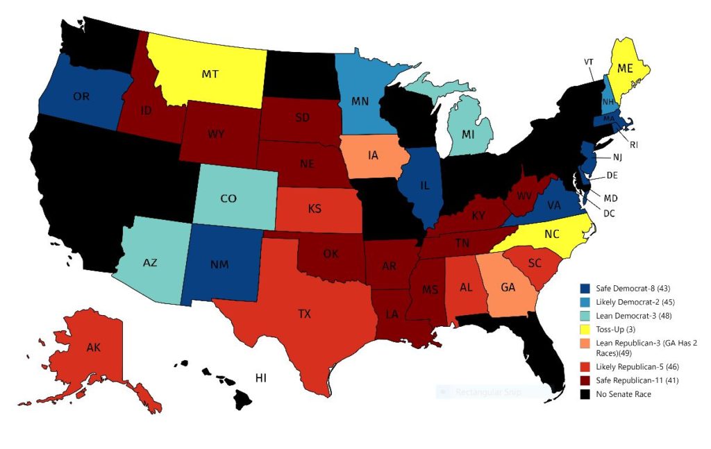 2020 Senate Ratings - Toss-Up Central